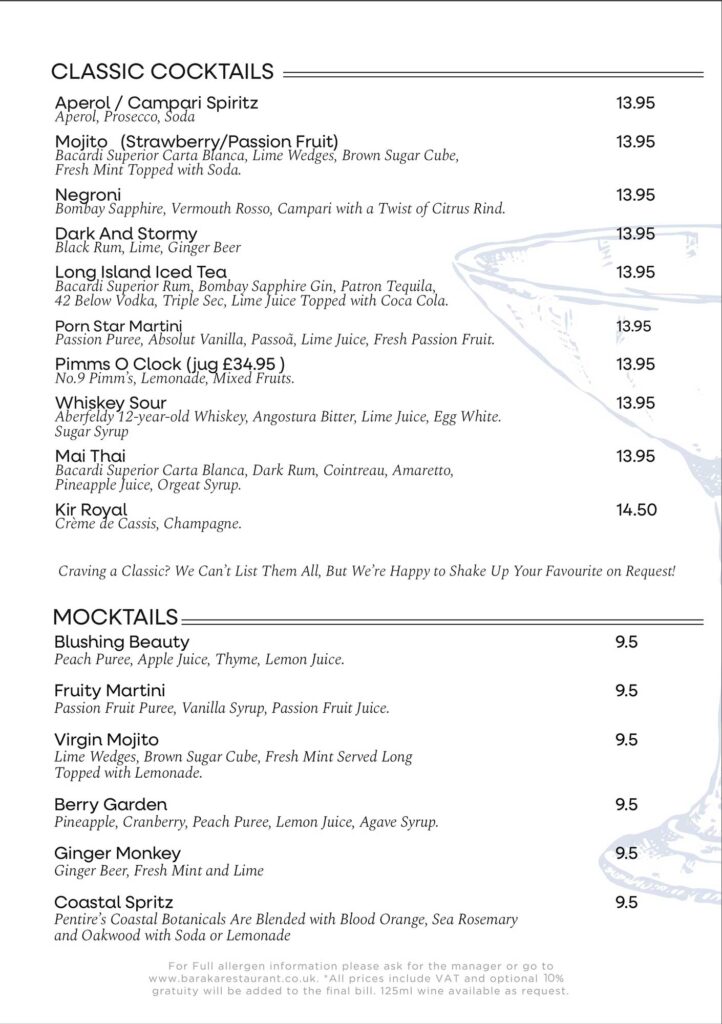 Drinks – Baraka